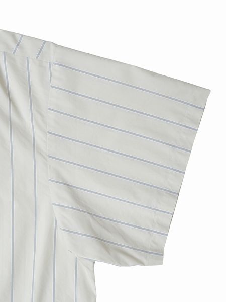 MAGIC STICK ENTERTAINMENT / 2FACE SS OPEN COLLAR SHIRTS -White Stripes-