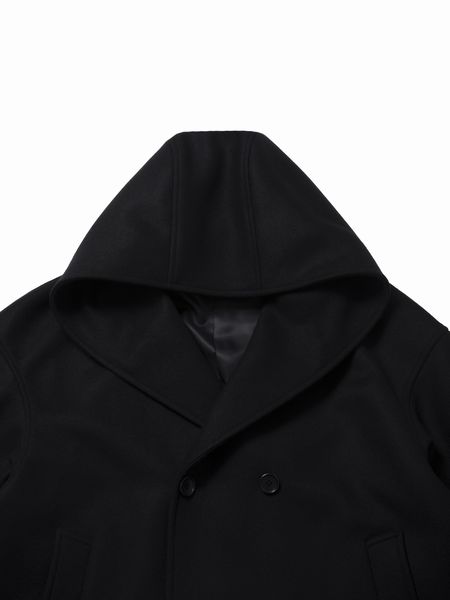 COOTIE PRODUCTIONS / Wool Melton Double Breasted Jedi Coat -Black-